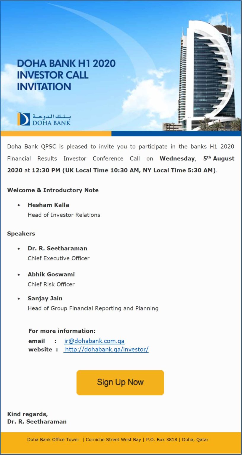Investor-Conference-Invitation - Doha Bank Qatar